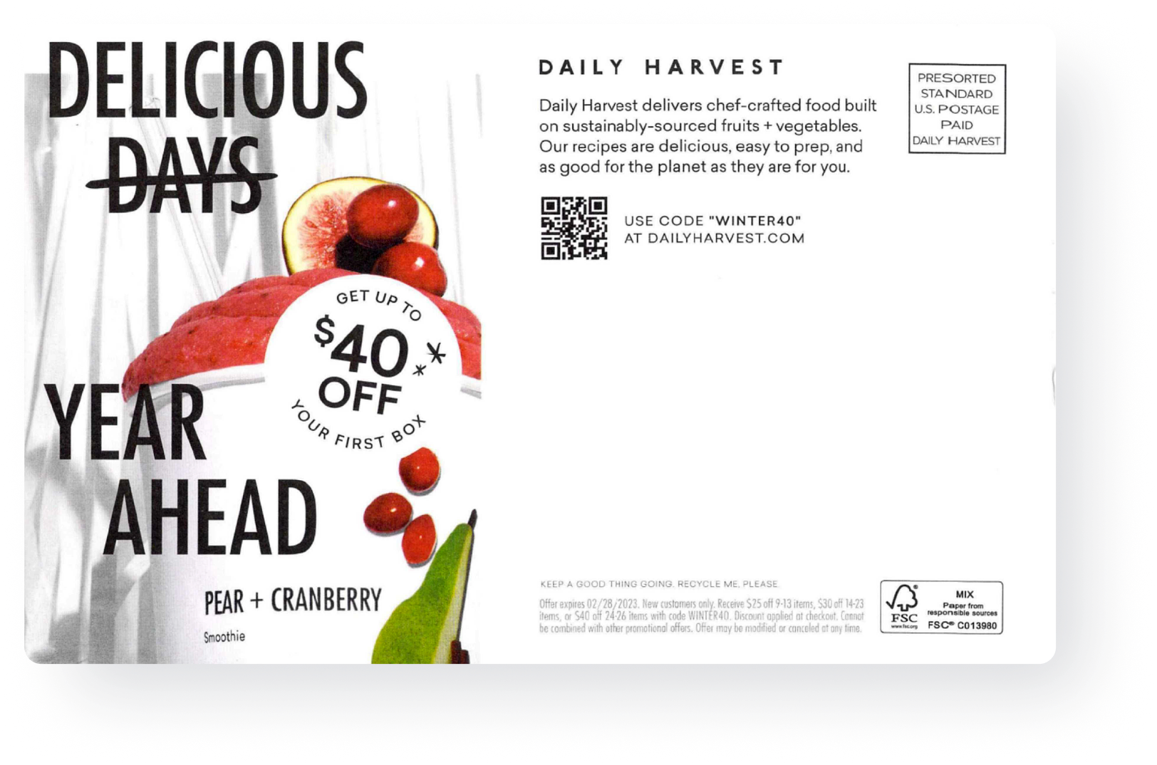 Daily Harvest , Best Direct Mail Campaigns - Lob